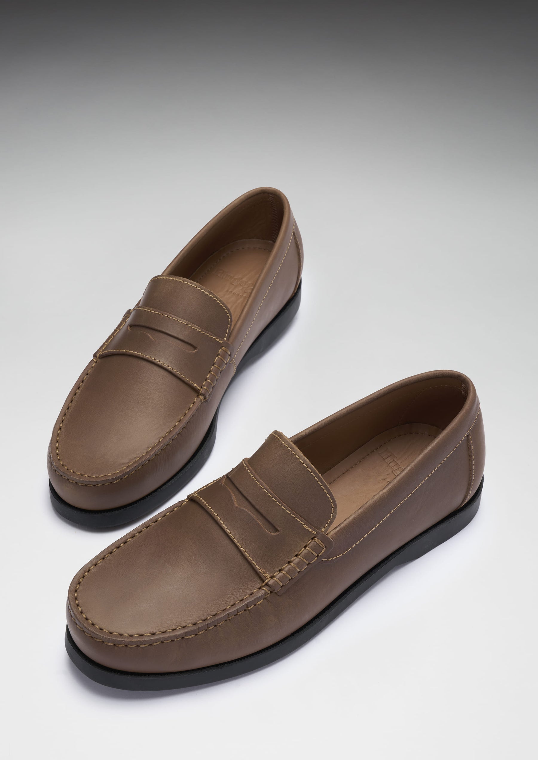 Boat Loafers, light brown leather - Hugs & Co.