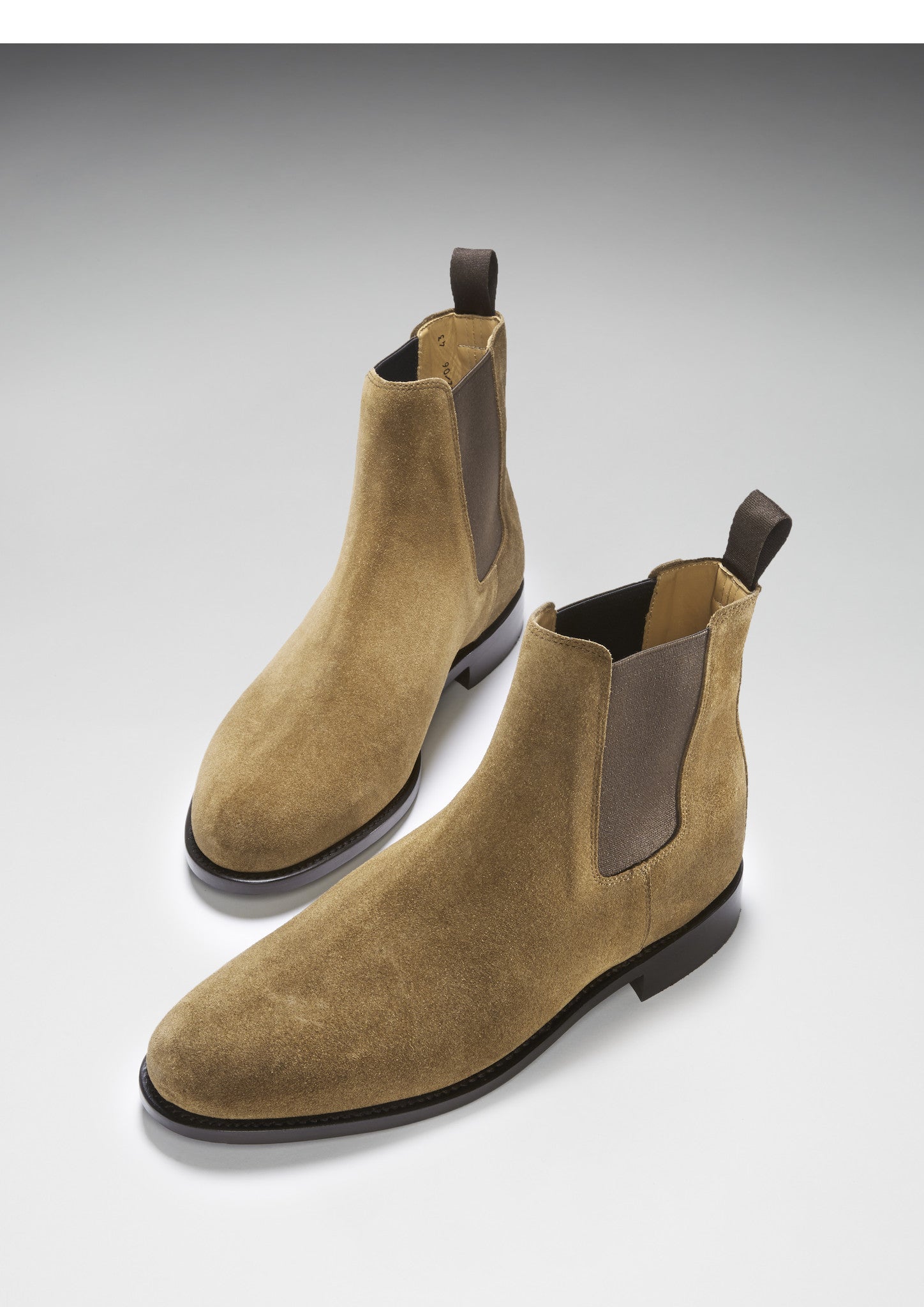 Tobacco Suede Chelsea Boots, Welted Leather Sole - Hugs & Co.