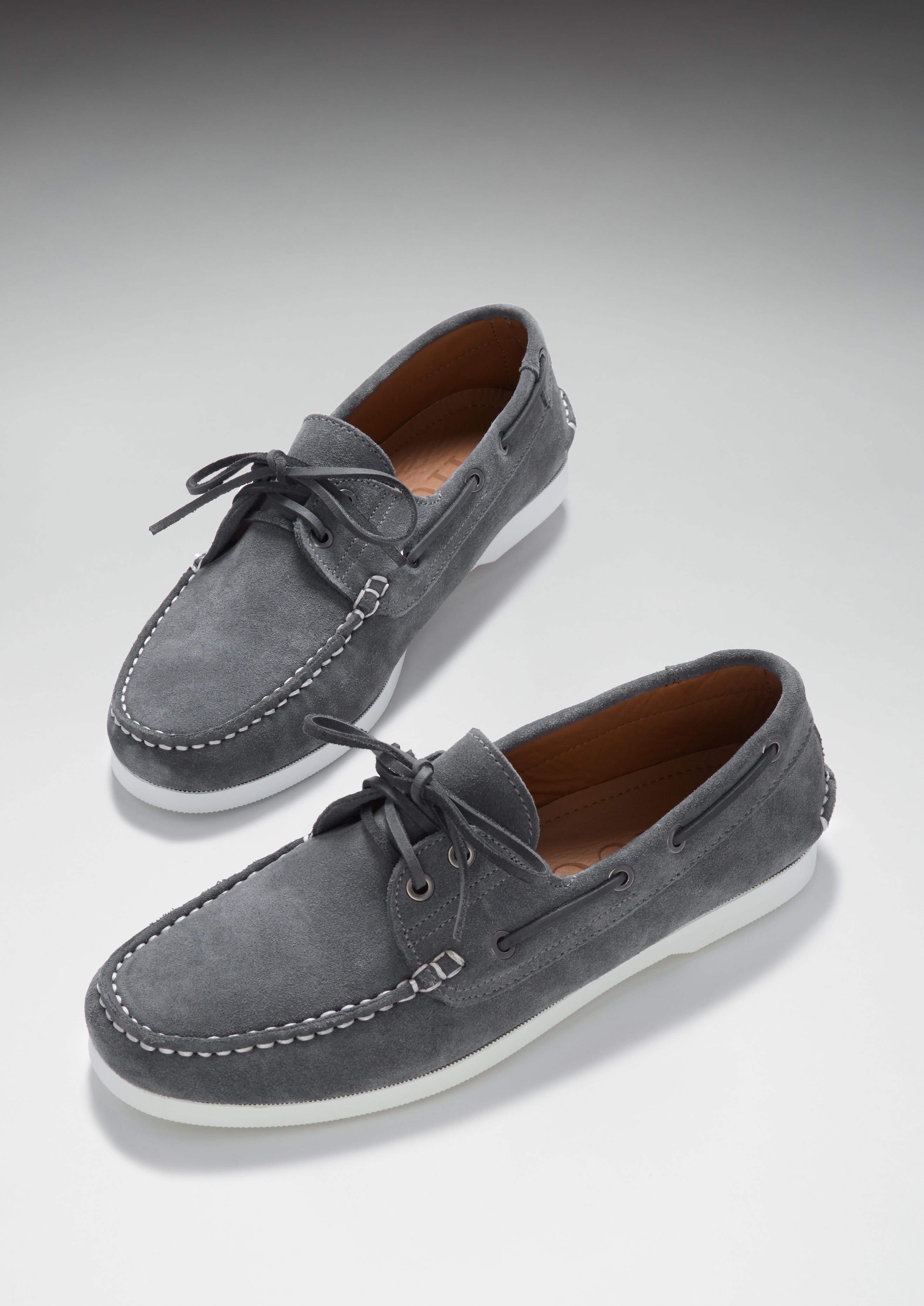 Deck Shoes, slate grey suede - Hugs & Co.
