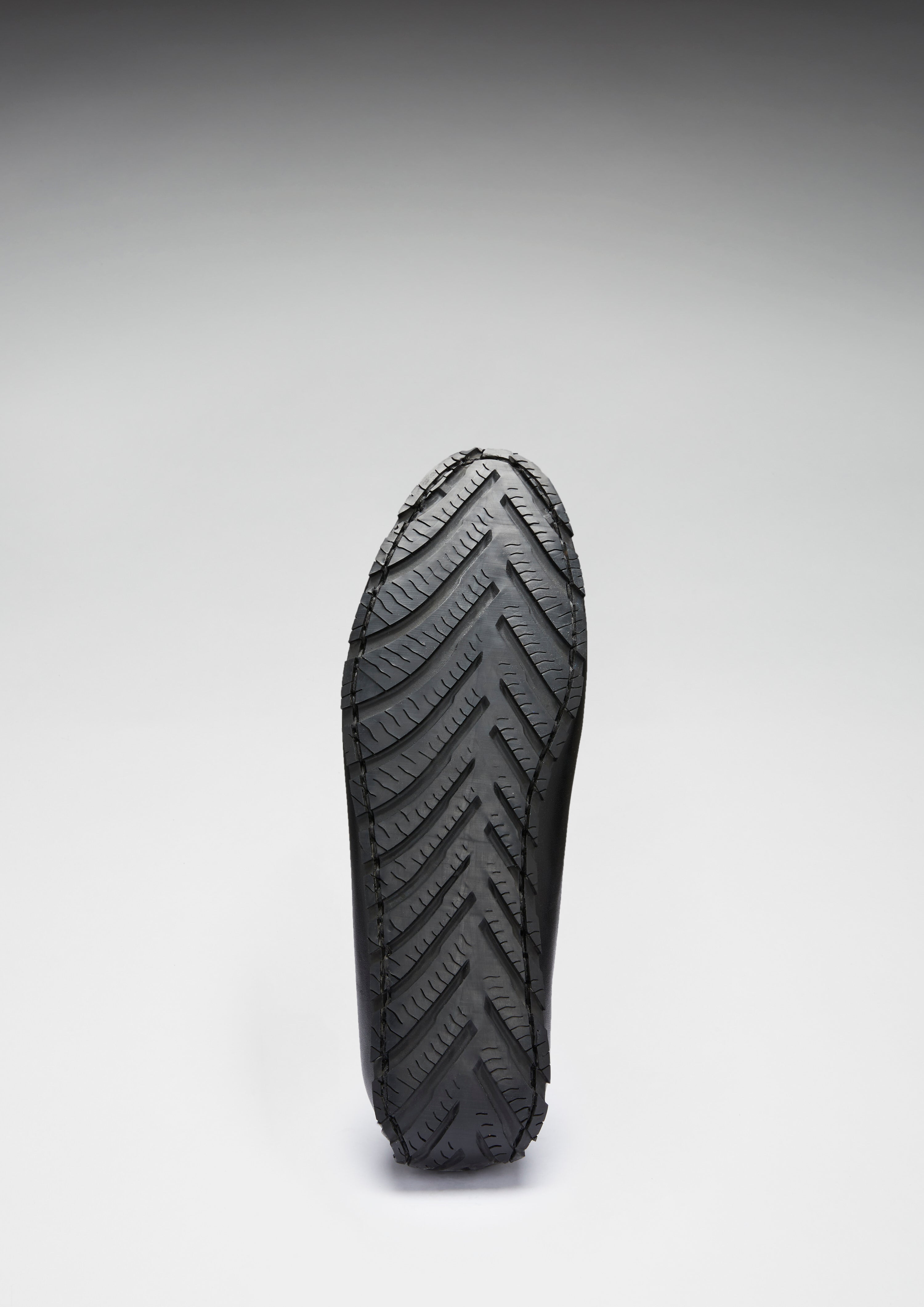 Tyre Sole Penny Driving Loafers, black leather - Hugs & Co.